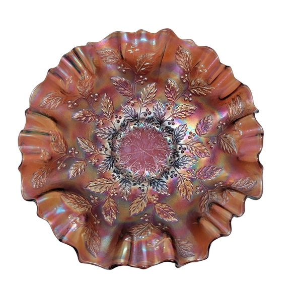 Fenton | Accents | Antique Fenton Holly Amethyst Carnival Glass Bowl ...